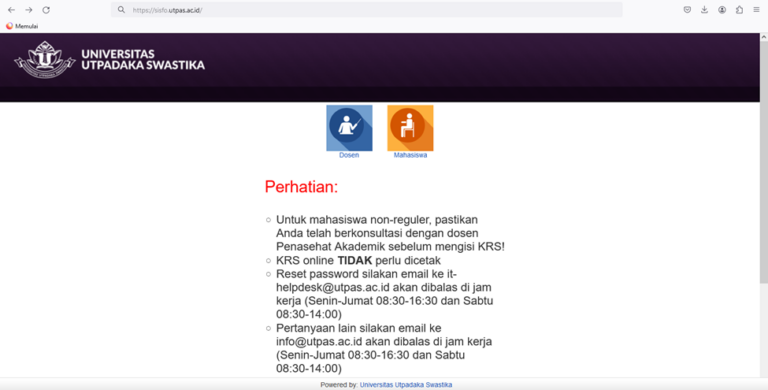 Tutorial KRS Online – Kilas Universitas Utpadaka Swastika
